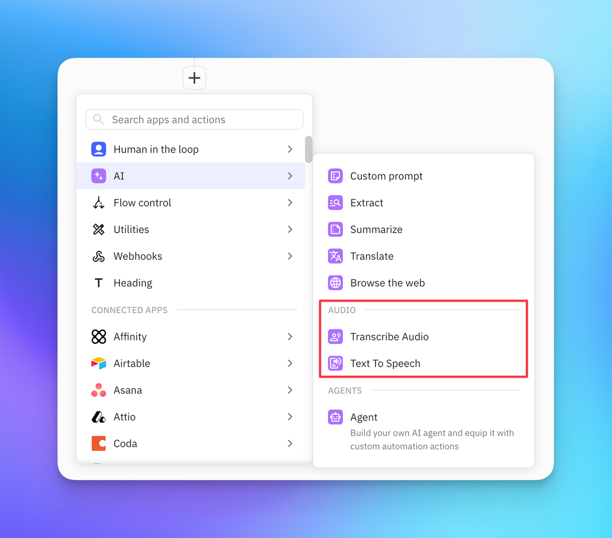 July 2024 updates: AI audio actions & integrations across 20 apps ...